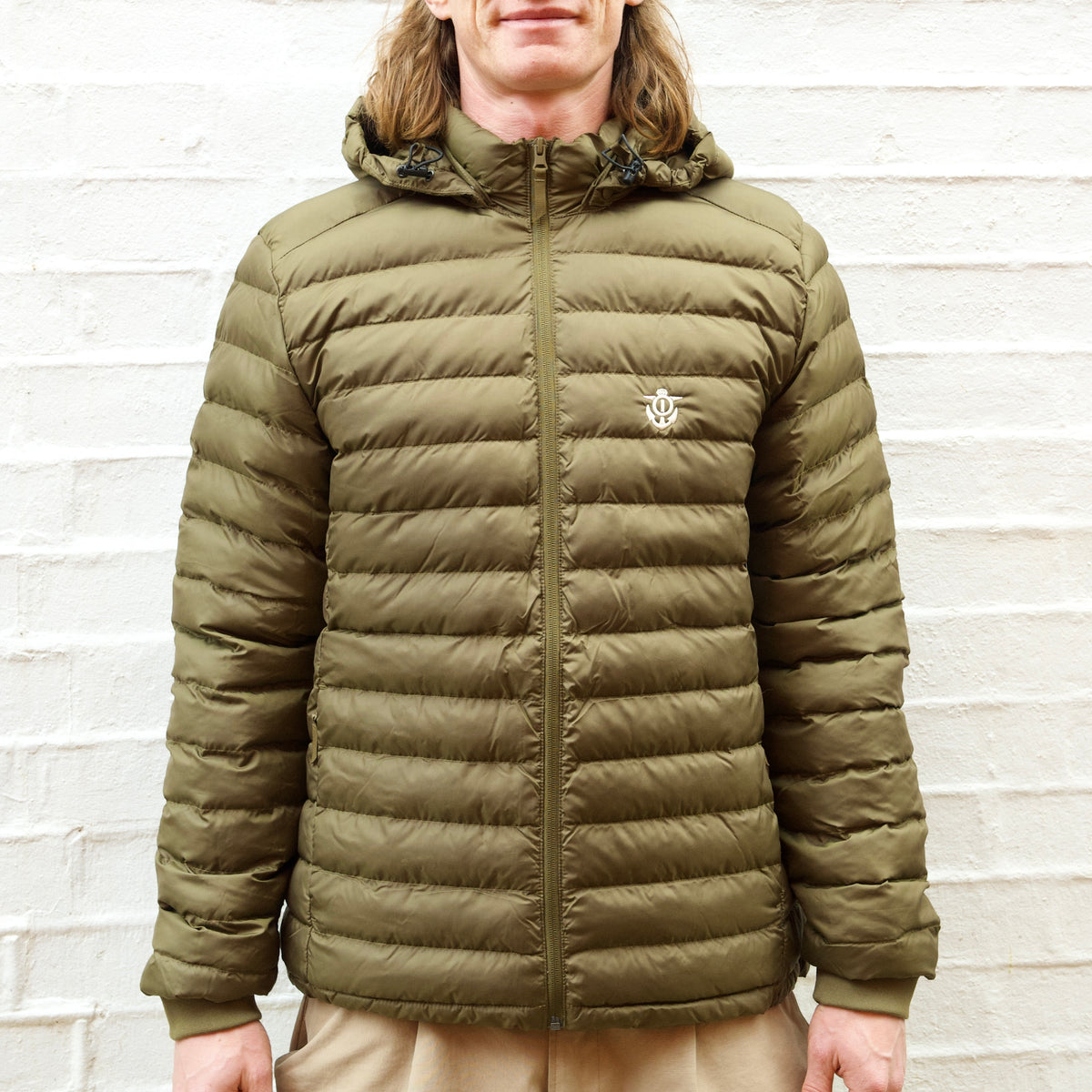 Anchor Padded Jacket - British Khaki | Married to the Sea – Married to ...